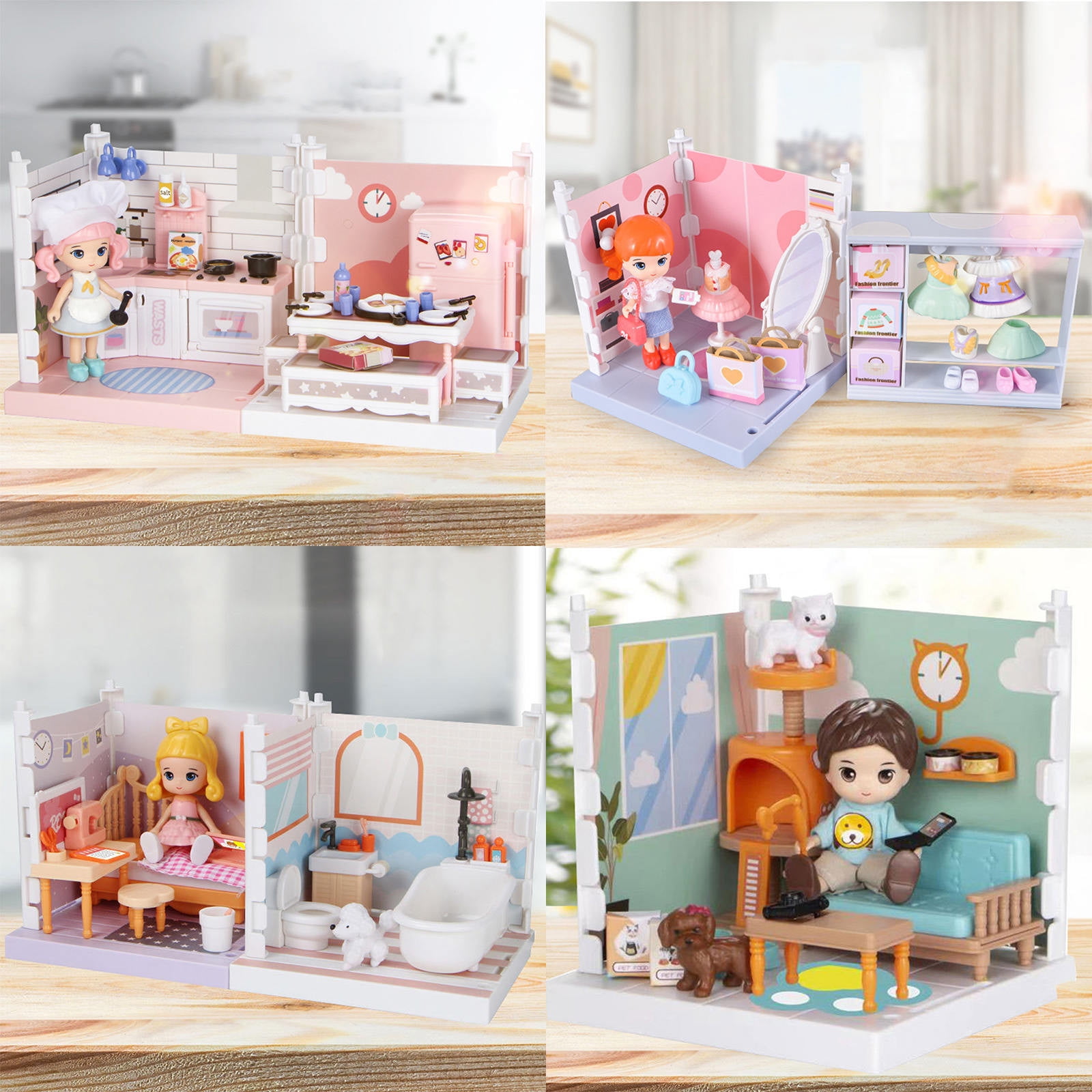 Xiying Cartoon Shower & Kitchen House Castle Pretend Play Toy ...