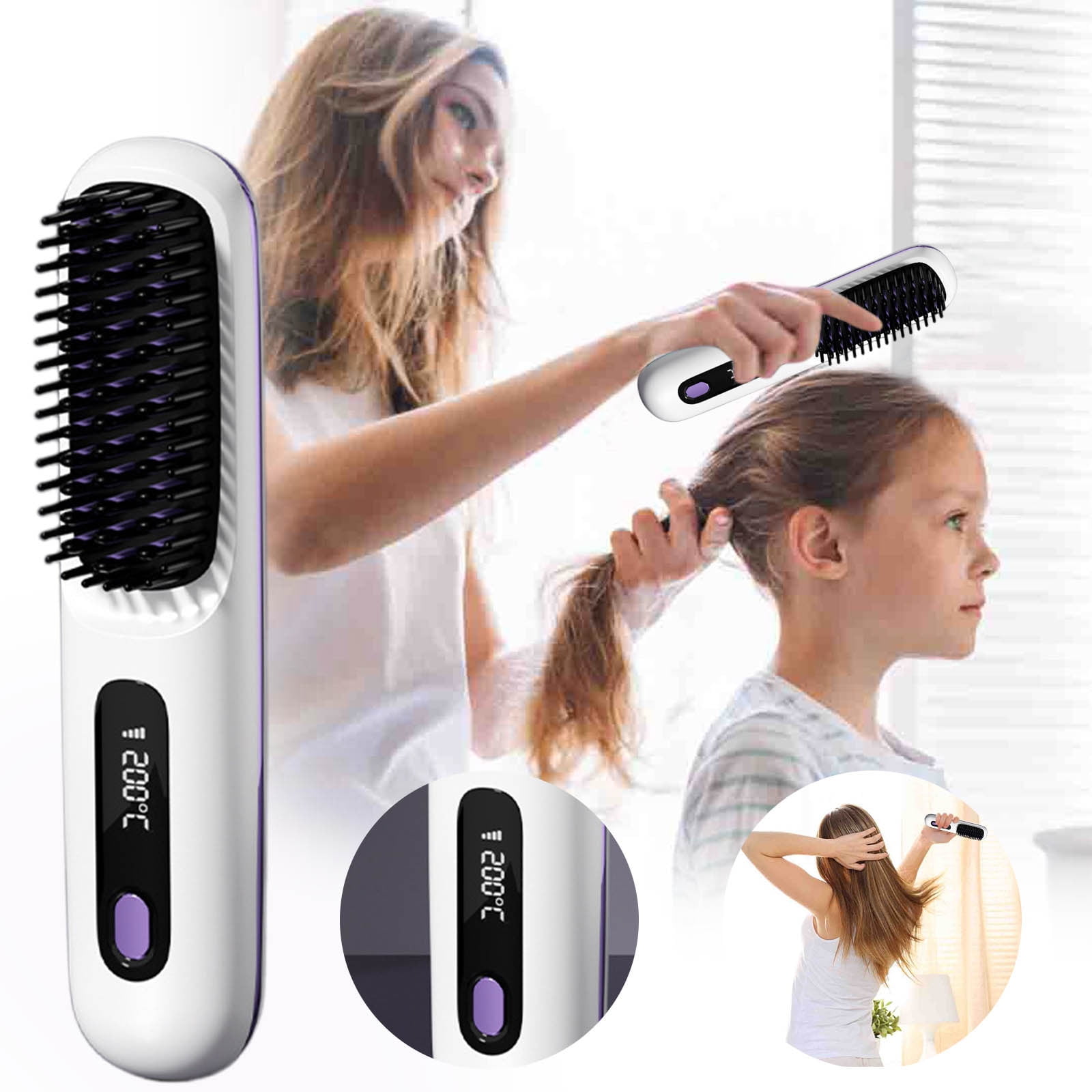 Xiying Combs and Brushes, Rechargeable Straightening Brush | Portable ...