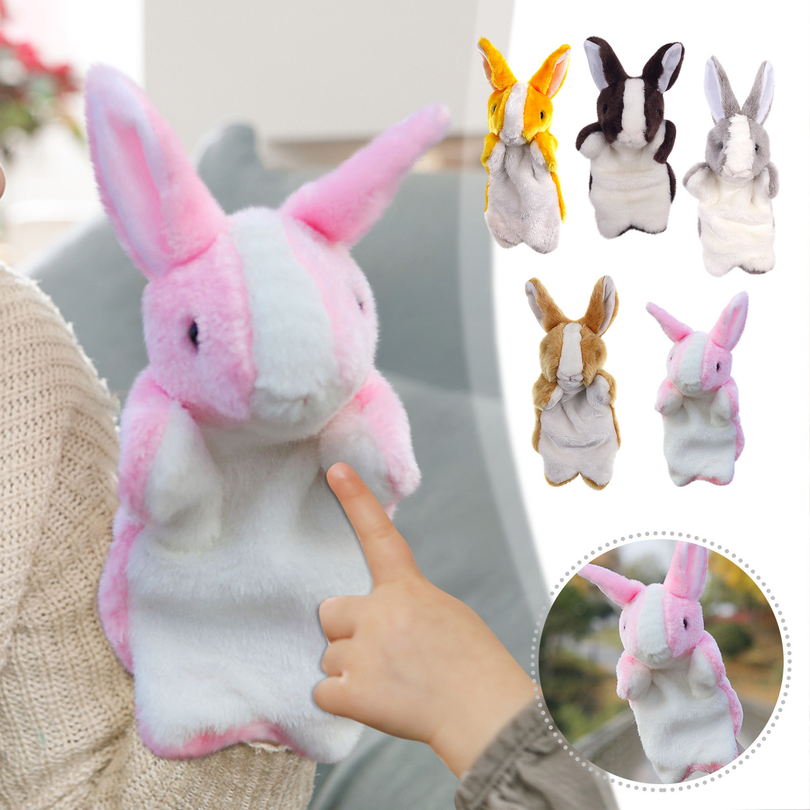 Xiying Cute Bunny Hand Puppet | Soft Plush Finger Toy | Suit For ...