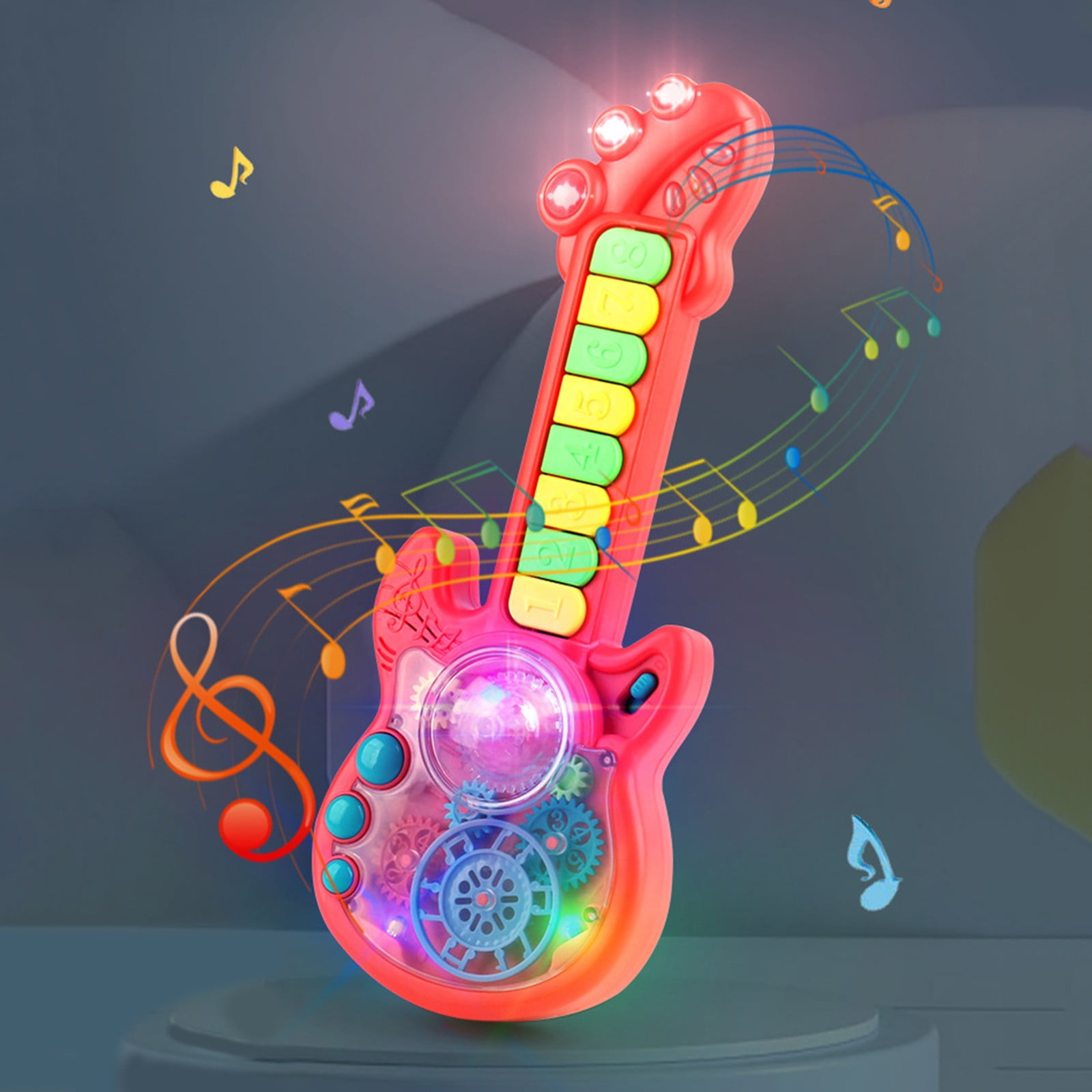 Xiying Electric Gear Light & Sound Toy Guitar | Sensory Play Musical ...