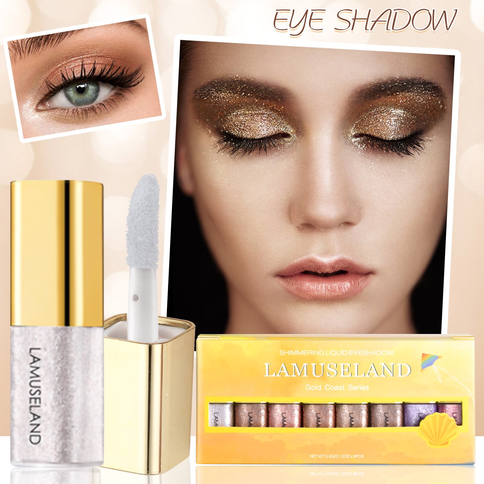 Xiying Eye Shadow Palettes, 8Pc Long Lasting High Pigmented Liquid ...