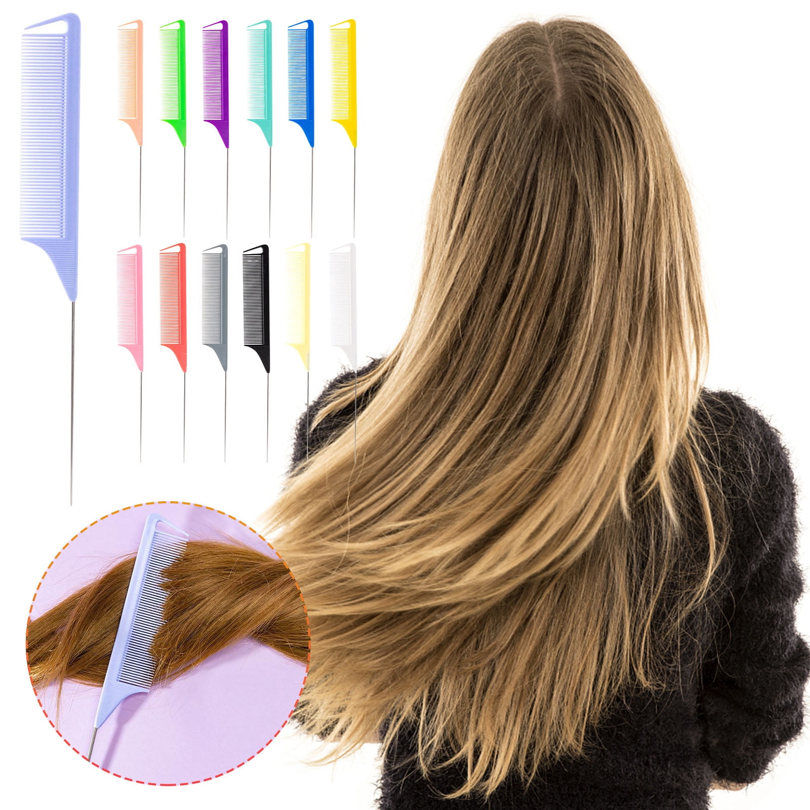 Xiying Fine Hair Comb, Antistatic Tail Comb Heat-Resistant Salon ...