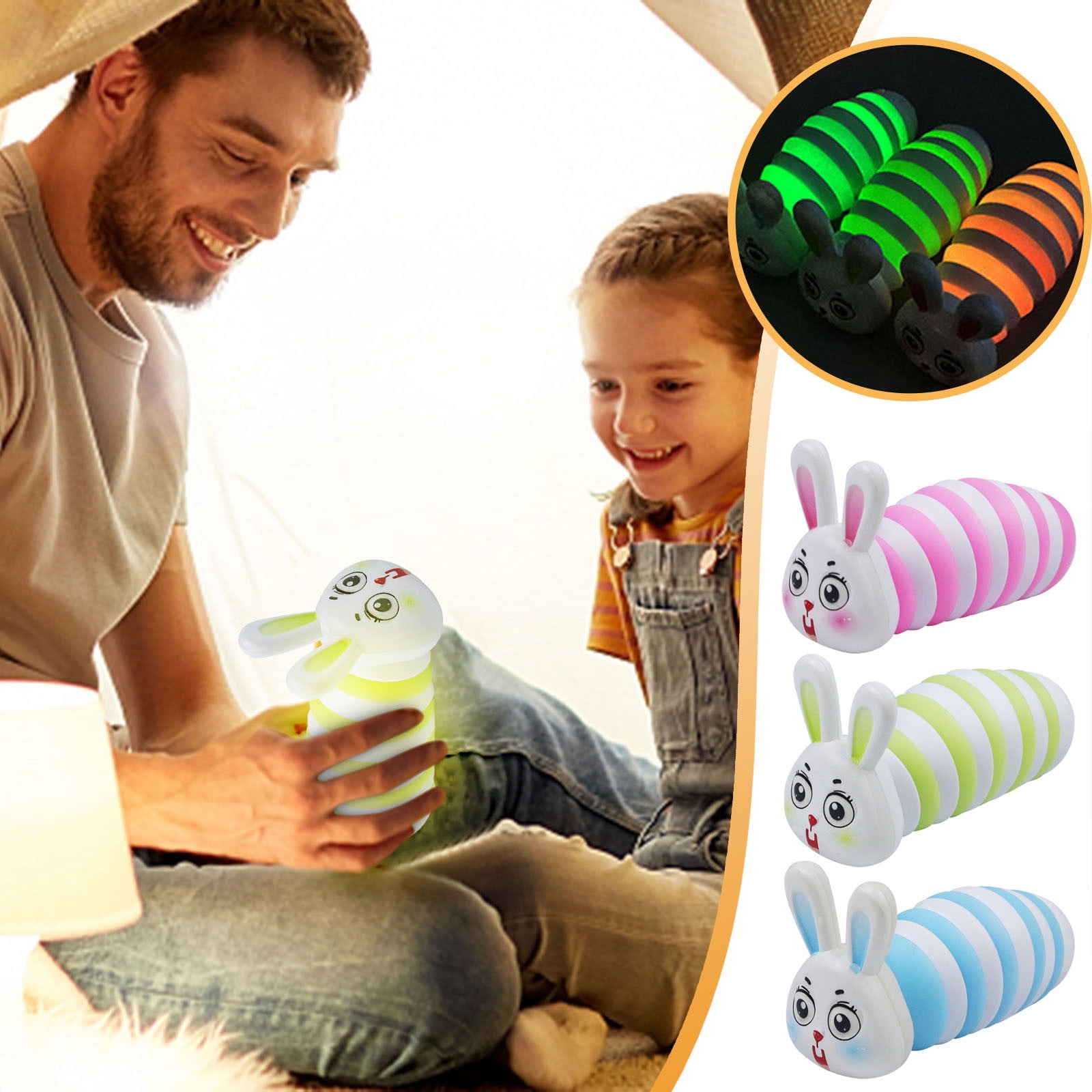 Xiying Glow In The Dark Rocking Slug Toy | Stress Relief & Hand ...