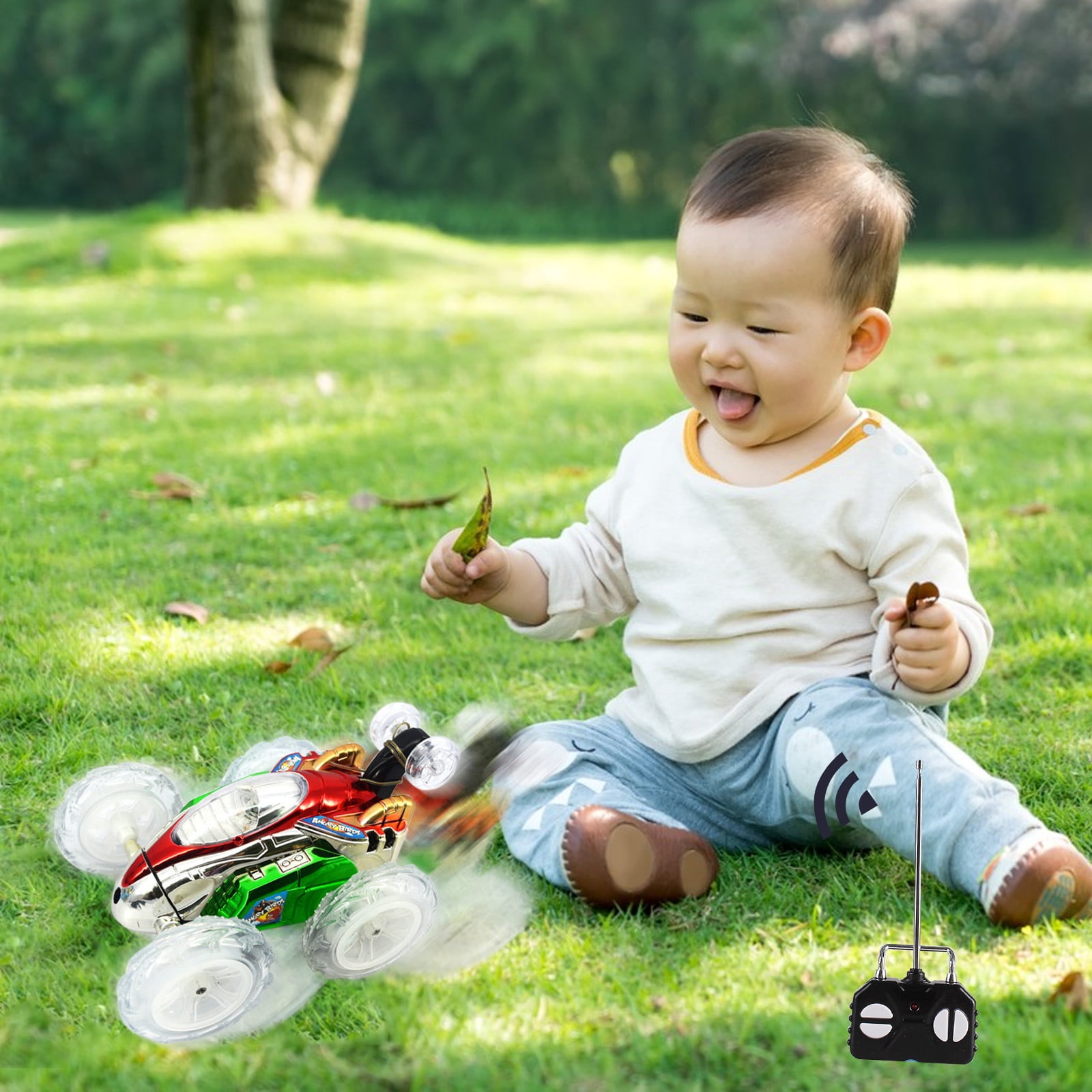 Xiying Glowing 4-Way Stunt Remote Control Dumper Toy Car | 360° Flips ...