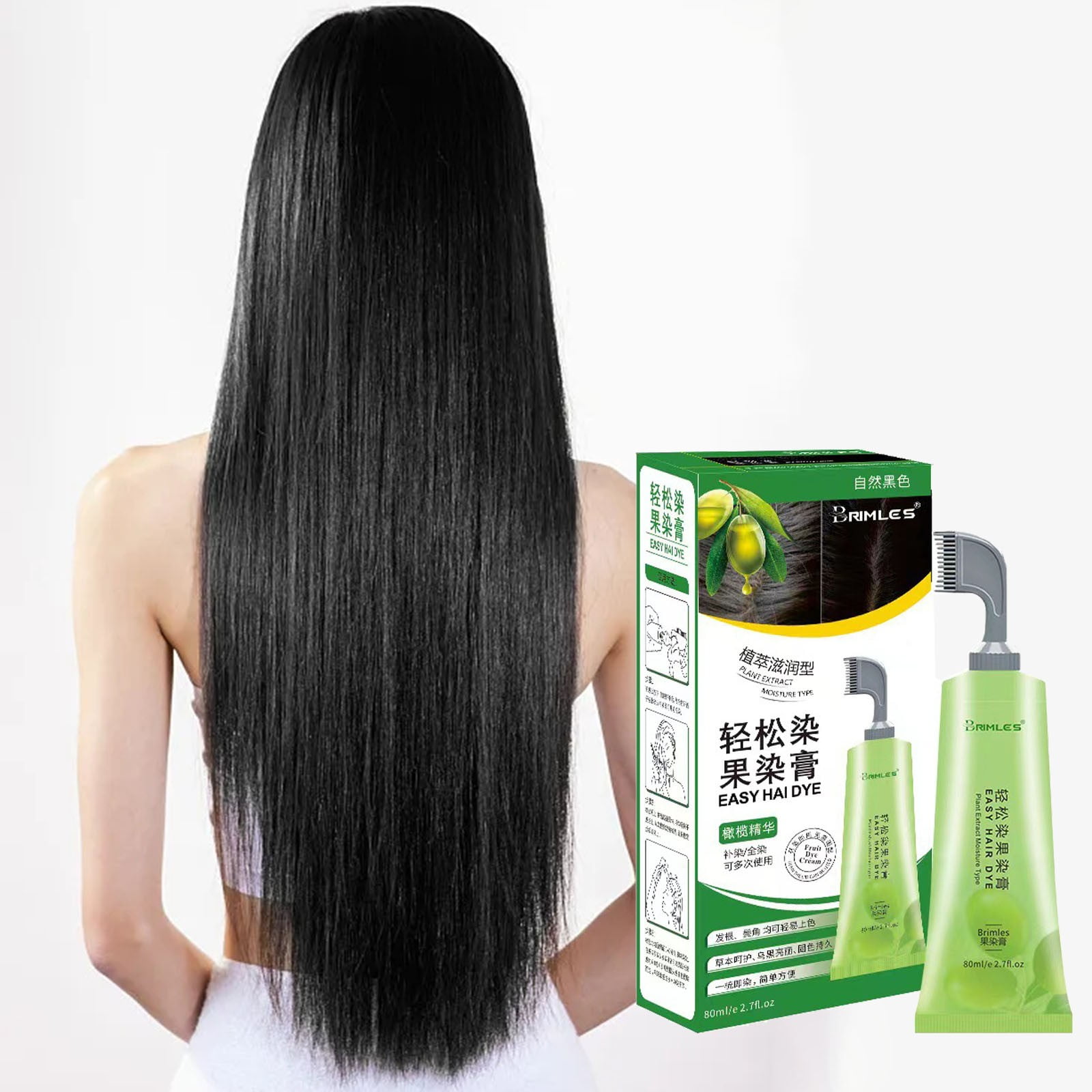 Xiying Hair Dye for Women, Plant-Based Hair Dye Cream Black Brown White ...