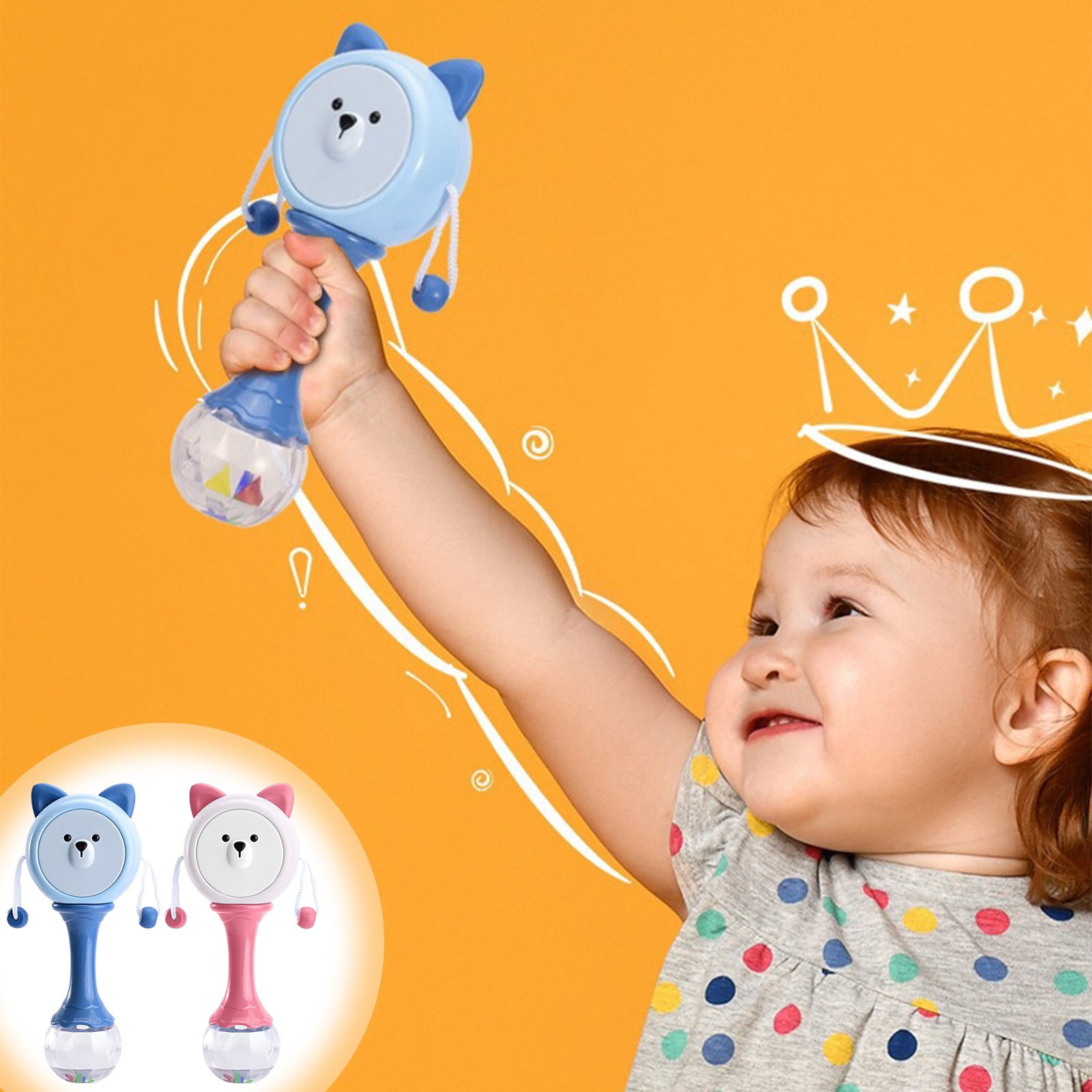 Xiying Hand Cranked Drum & Bell 2-In-1 Musical Toy | Early Learning ...