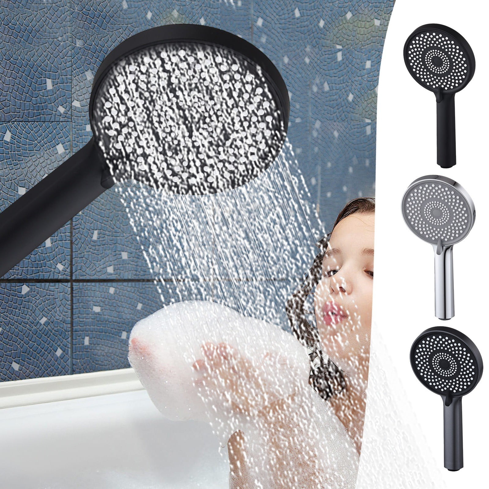 Xiying High Pressure Shower Head | 3 Adjustable Modes | No-Clogging ...