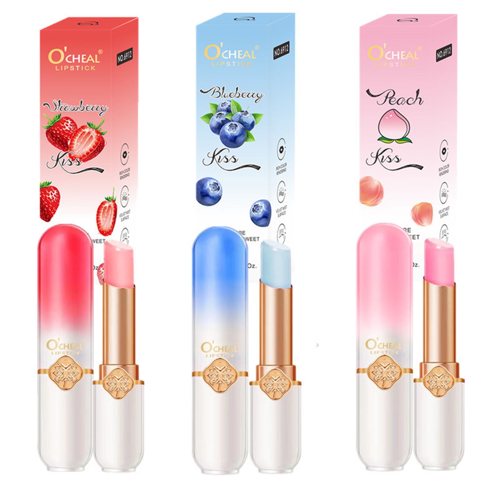 Xiying Lipstick for Women, Fruit-Flavored Color-Changing Lip Balm ...