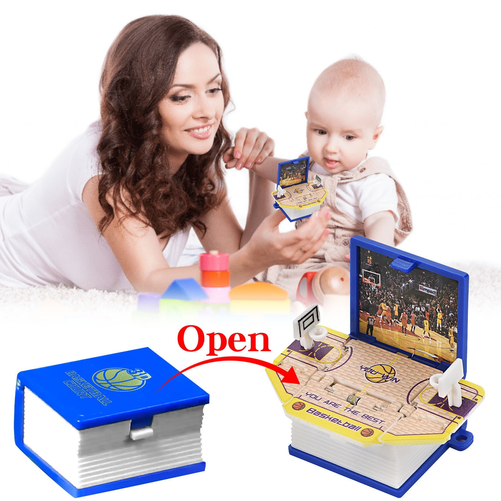 Xiying Pop-Up 3D Mini Basketball Court Keychain Toy | Folding ...