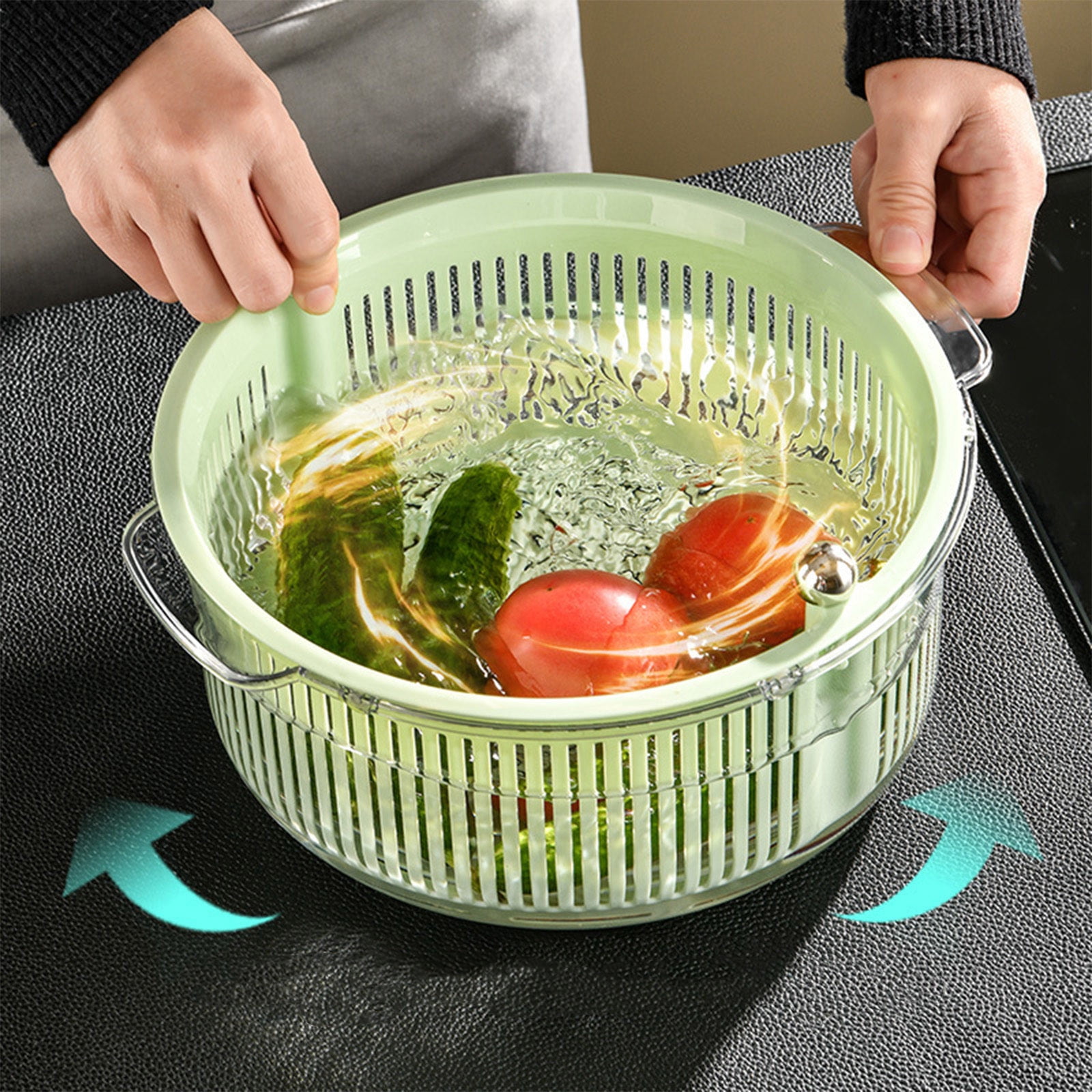 Xiying Rotating Lettuce Washer | Hand Crank Vegetable Dryer With ...