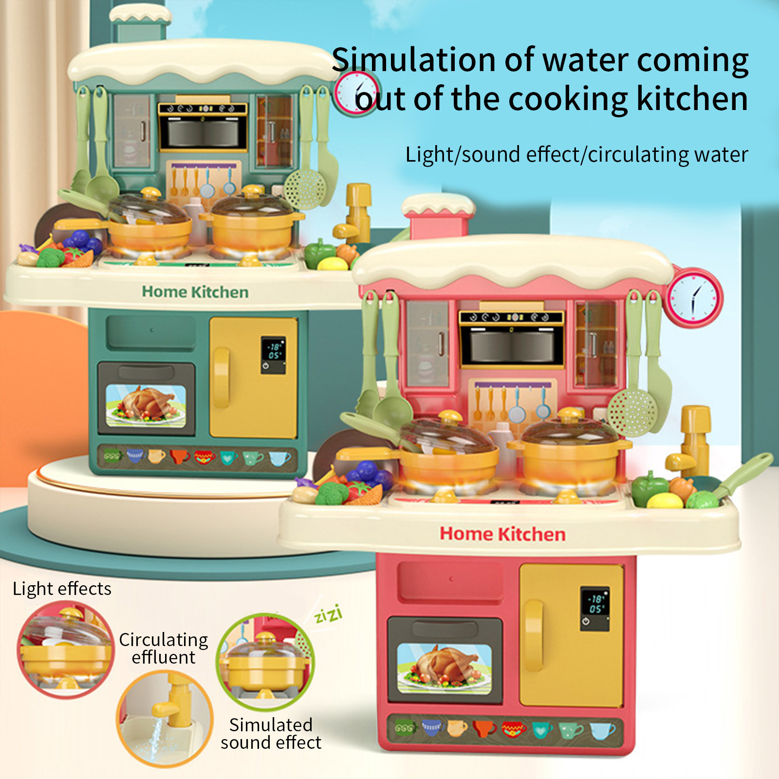 Xiying Simulated Kitchen Playset With Realistic Lights & Sounds | 31 ...