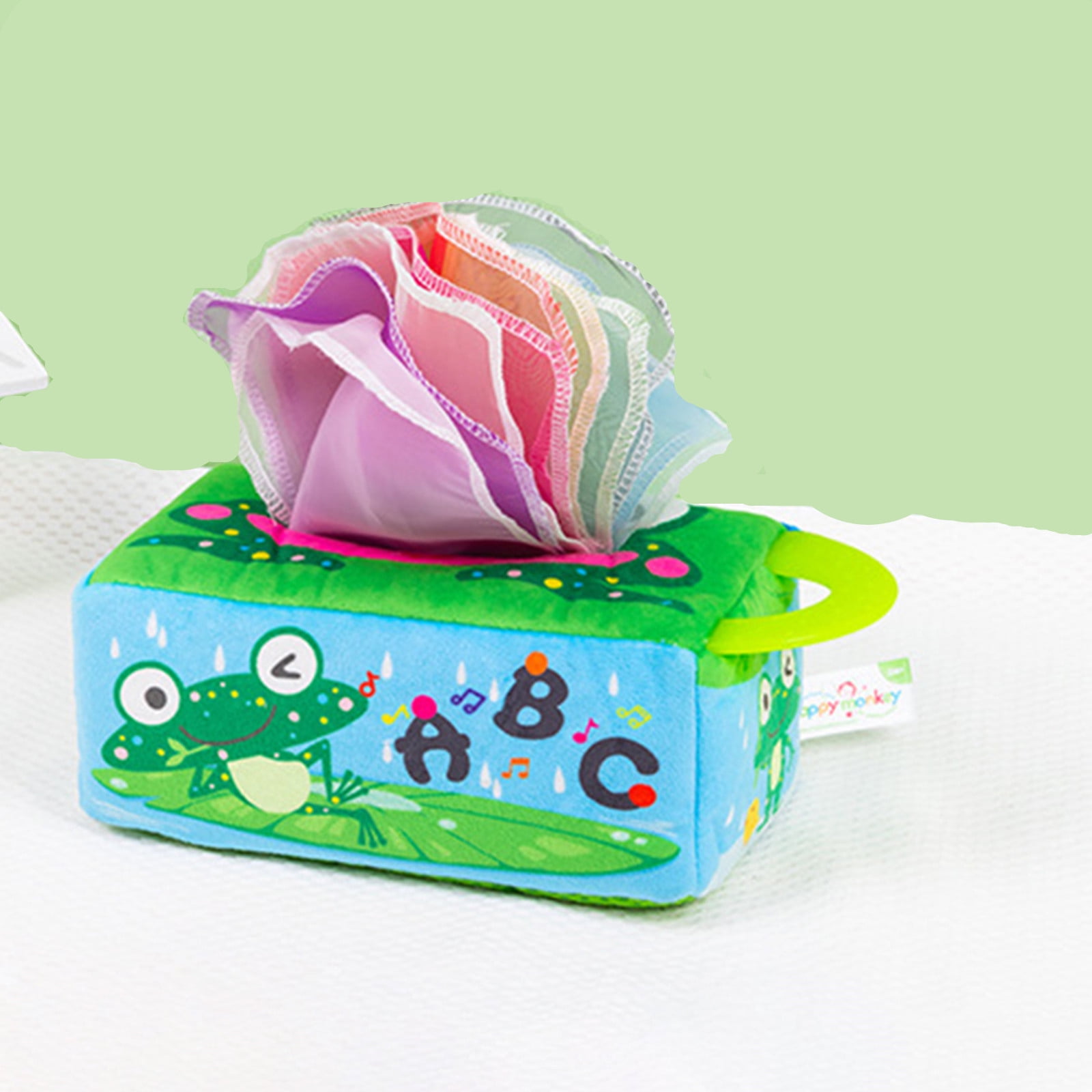 Xiying Soft Stuffed Sensory Tissue Box With Teether | Crinkle Paper ...