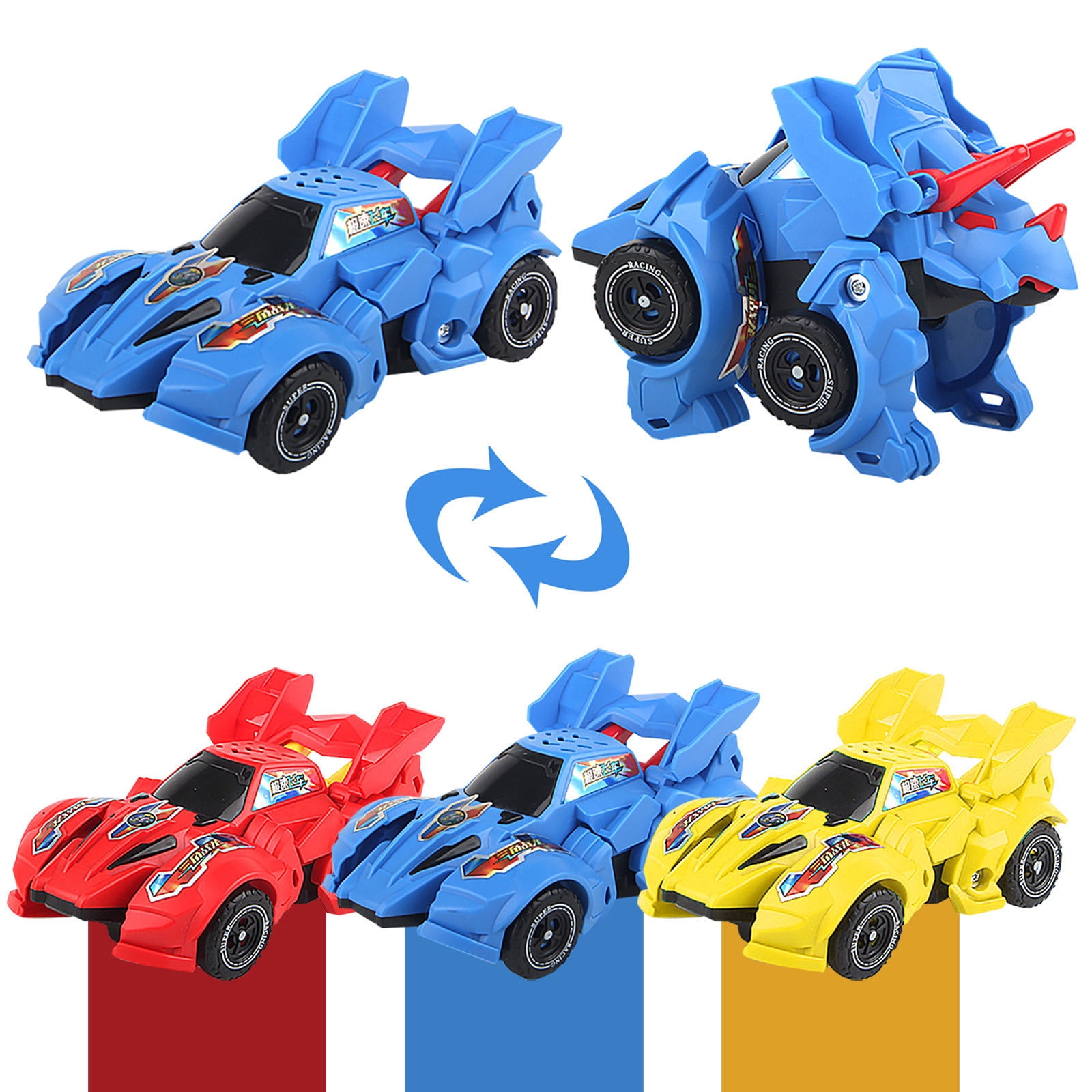 Xiying Transforming Dinosaur Race Car Toy | Pull Back Dino Transformer ...