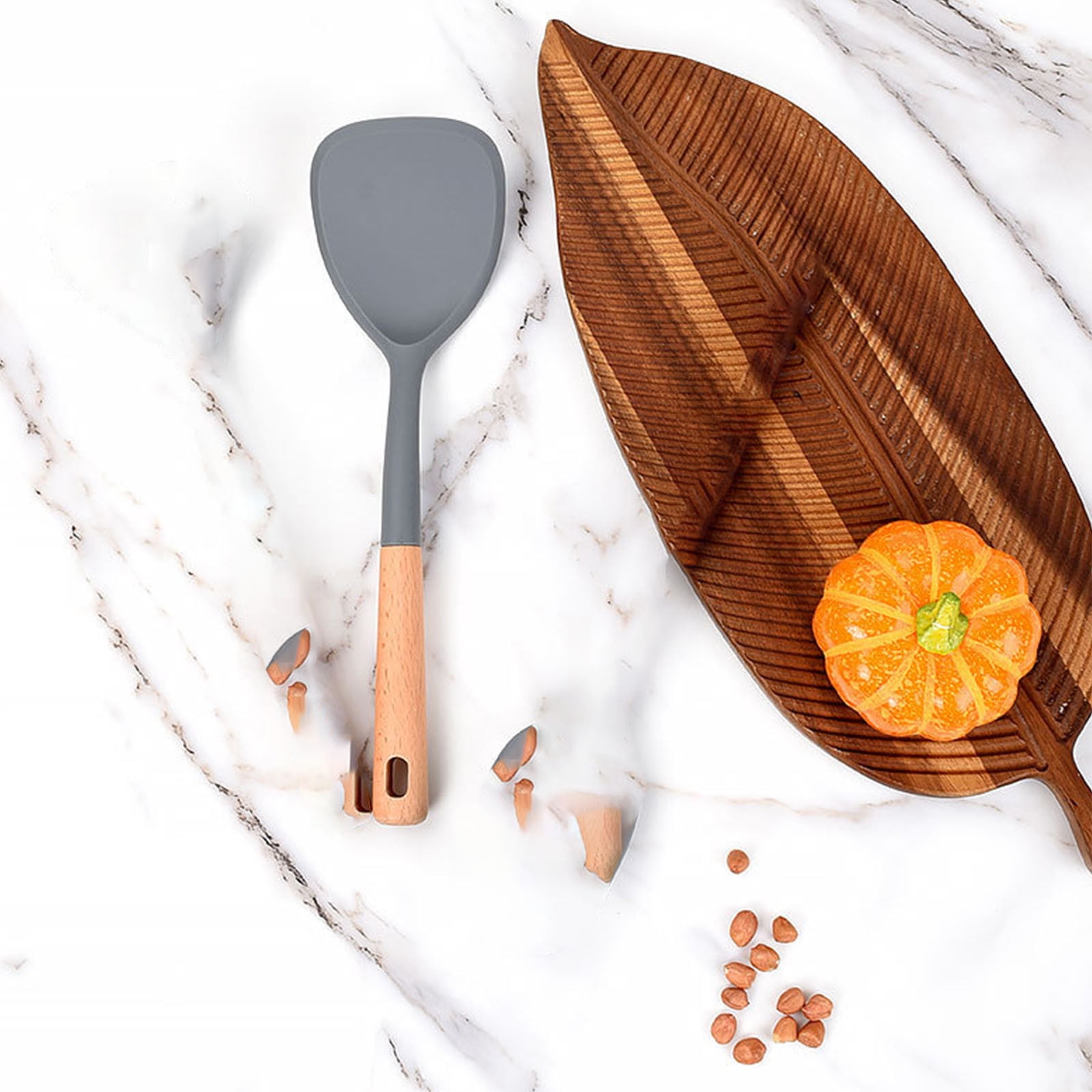 Xiying Wooden Handle Silicone Rice Spatula | Non-Stick Vertical Rice ...