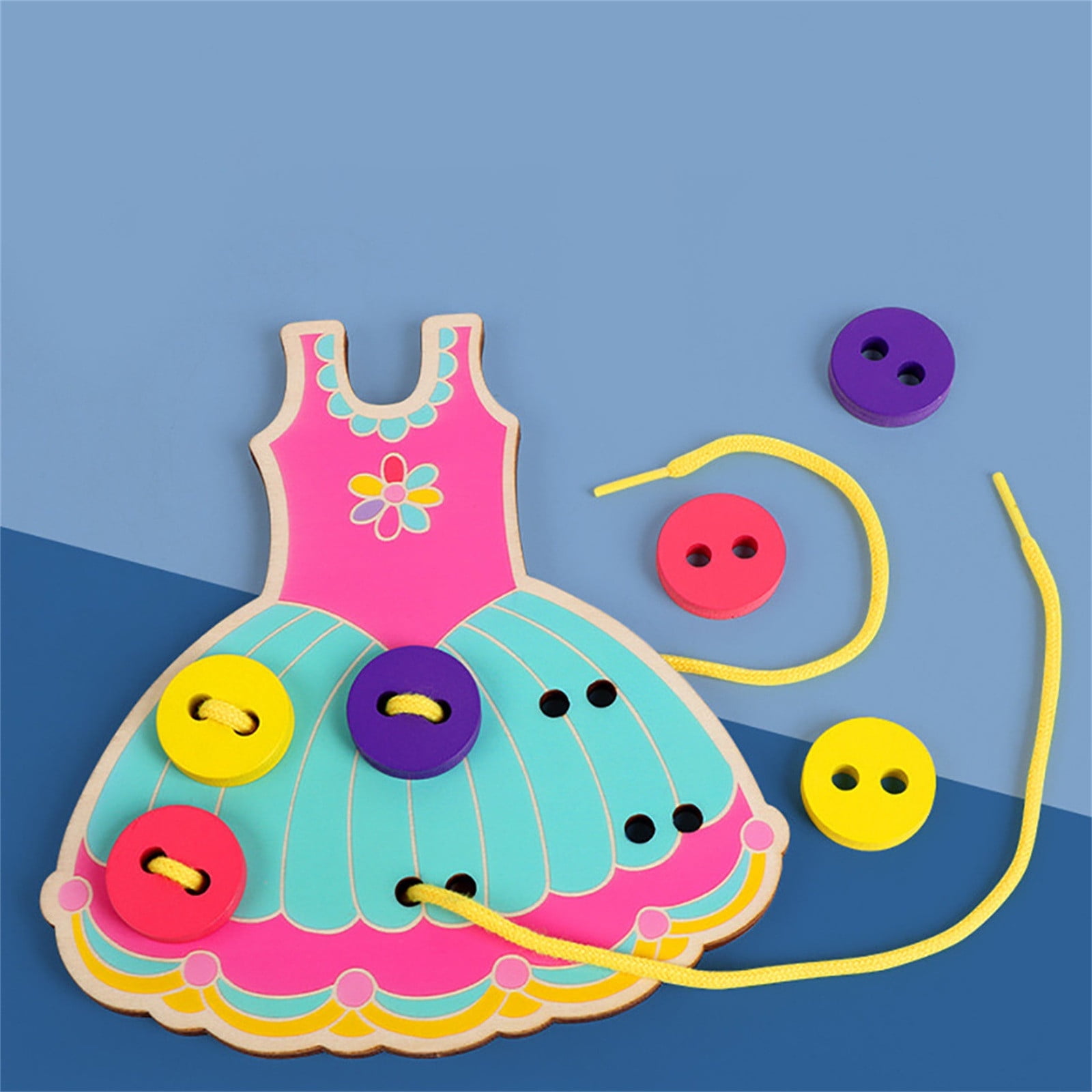 Xiying Wooden Threading Button Educational Handheld Game | Early ...