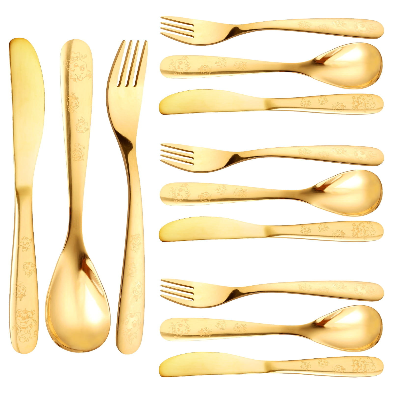 Xiyztok 12PCS Kids Silverware Set,kid Utensils, Stainless Steel ...