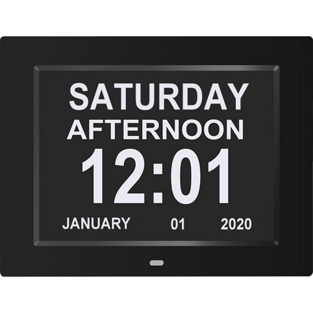 Xiyztok Digital Alarm Clock with Date Calendar, Large Numbers, 8” LCD ...
