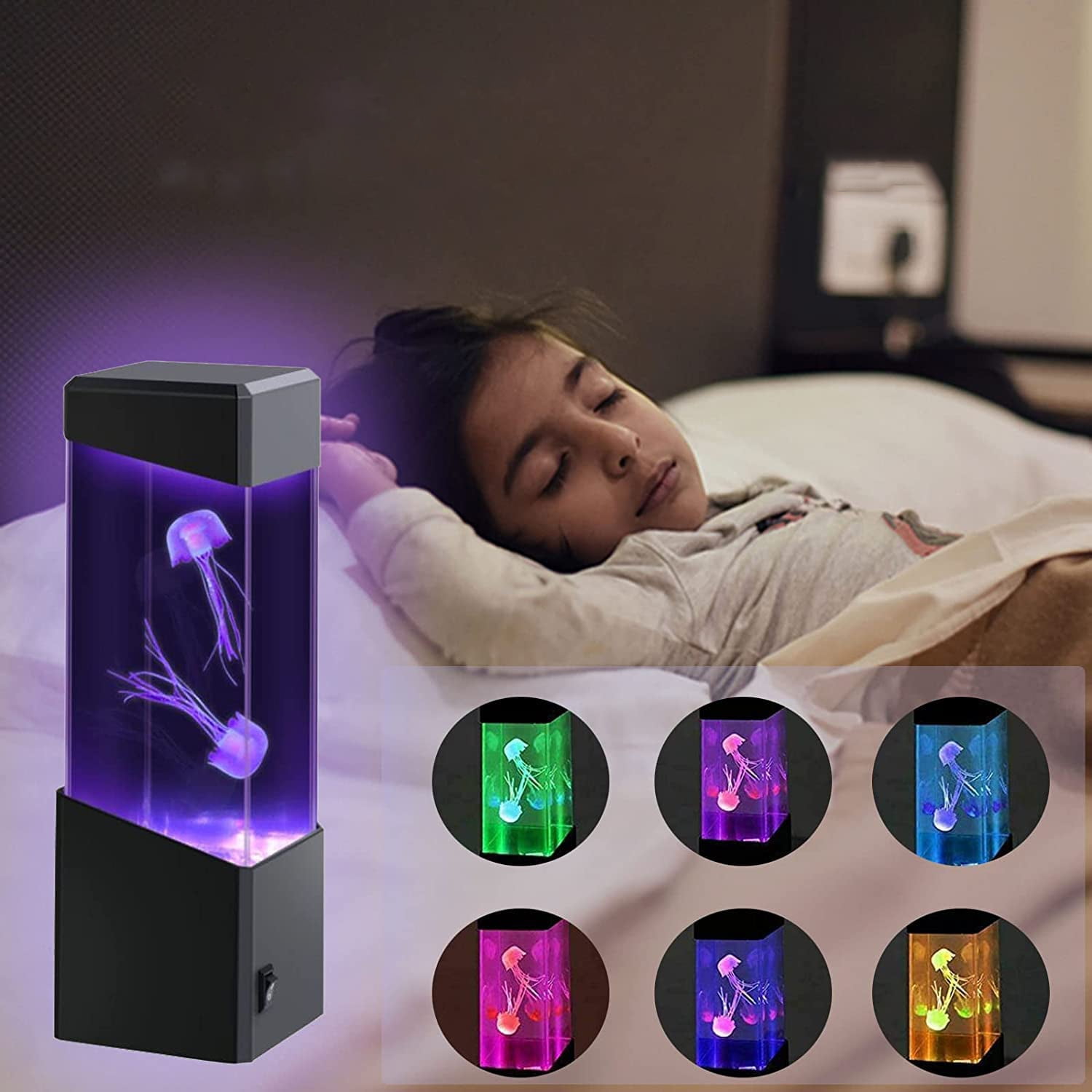 Xiyztok LED Jellyfish Tank Night Light Electric Variable Color Table ...