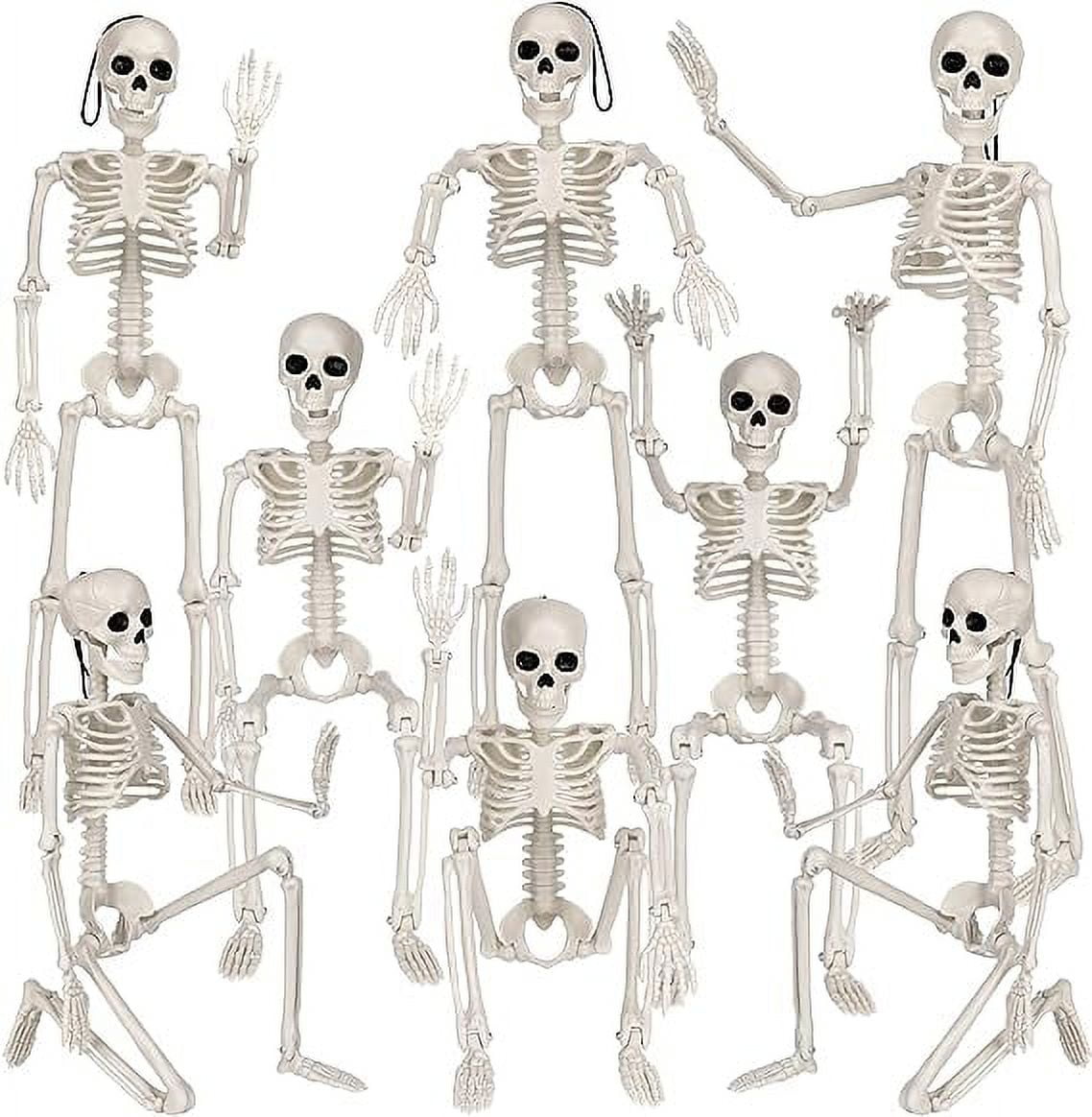 Xkiss 8pcs Posable Halloween Hanging Skeleton Decoration, 16” Full Body ...