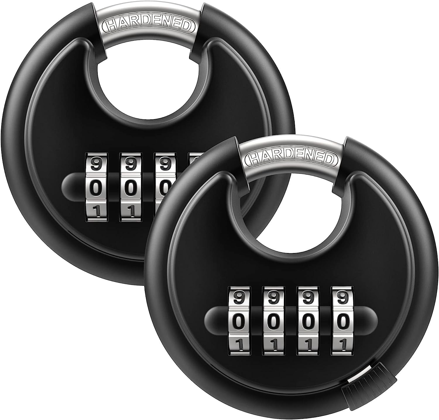 Combination Lock, 4 Digit Disc Padlock with Hardened Steel Shackle ...