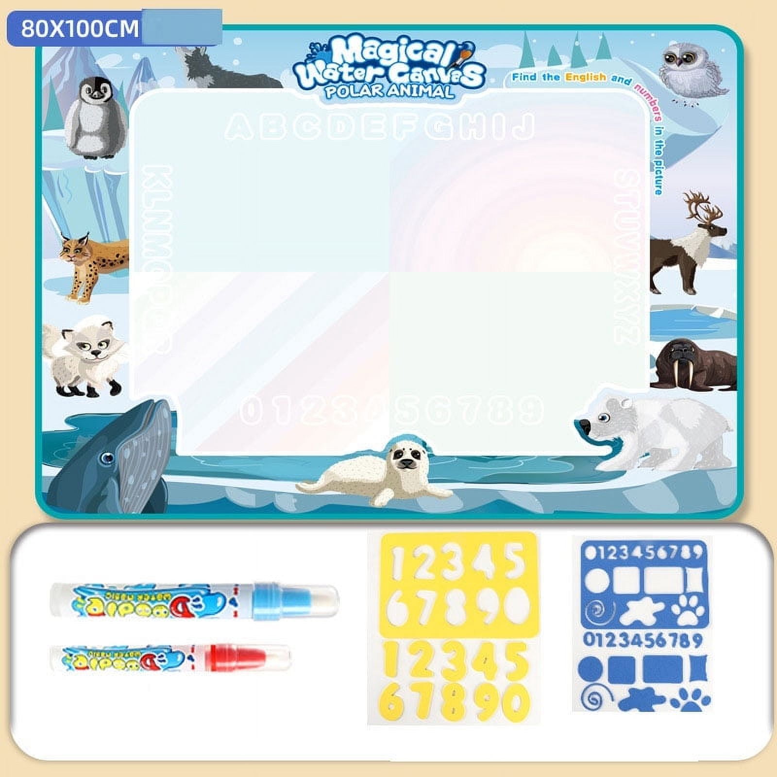 Xkiss Water Doodle Mat, Kids Large 40x32 Inches Aqua Coloring Mat, Mess ...
