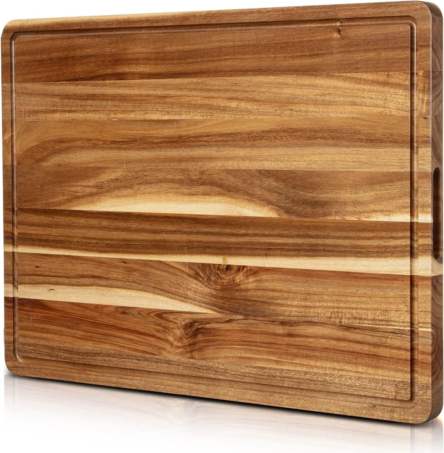 Xl Cutting Boards For Kitchen, Acacia Wood Cutting Board With Juice Groove & Handles, 20X15 In ...