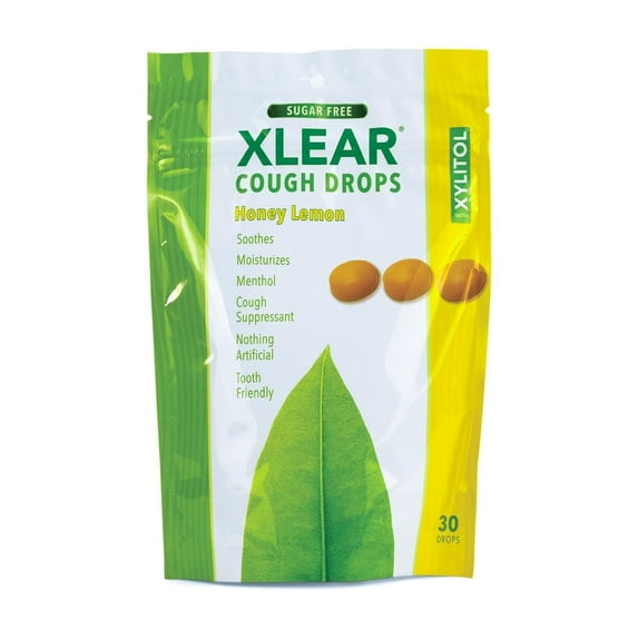 Xlear Xylitol Cough Drops Sugar-Free Dry Mouth Lozenges, Natural Honey ...