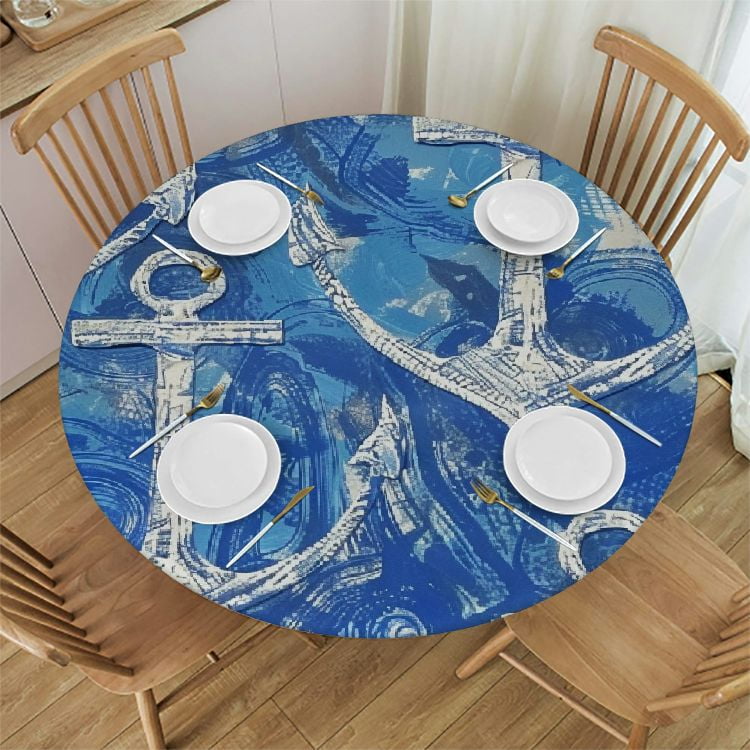 Xllo0ord Fitted Round Table Cloth, Equipments Elastic Edged Print ...