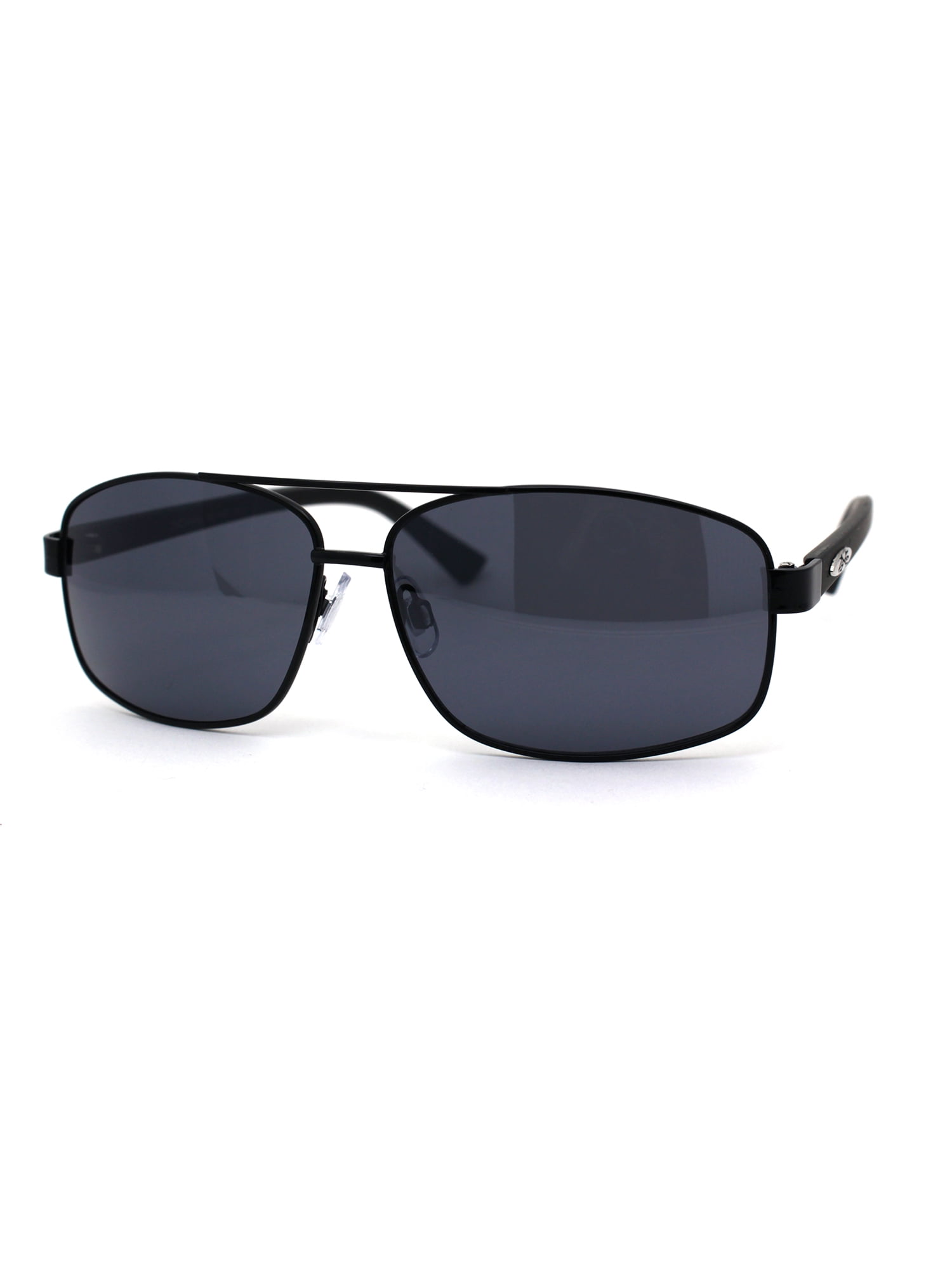 Xloop Mens Metal Rim Narrow Rectangular Pilots Sunglasses Black Matte ...