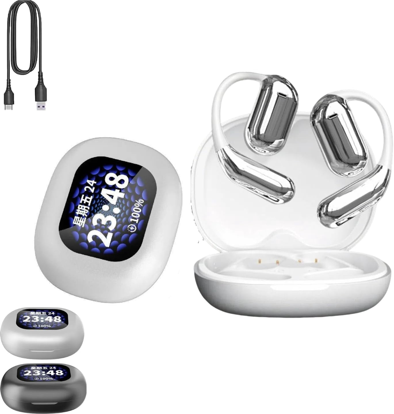 Xlorehinory Open Ear Earbuds, True Powerful Bluetooth 5.4 Open Ear ...