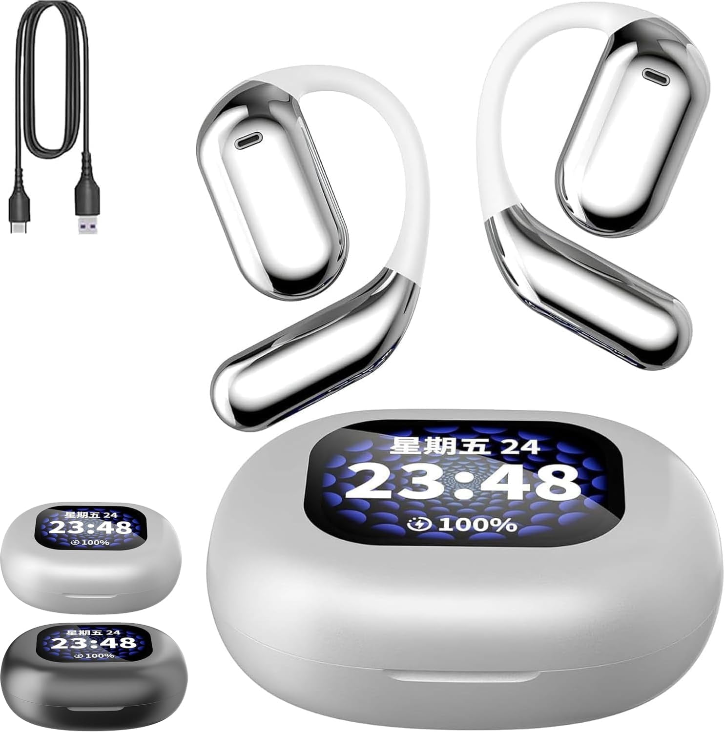 Xlorehinory Open Ear Earbuds, True Powerful Bluetooth 5.4 Open Ear ...