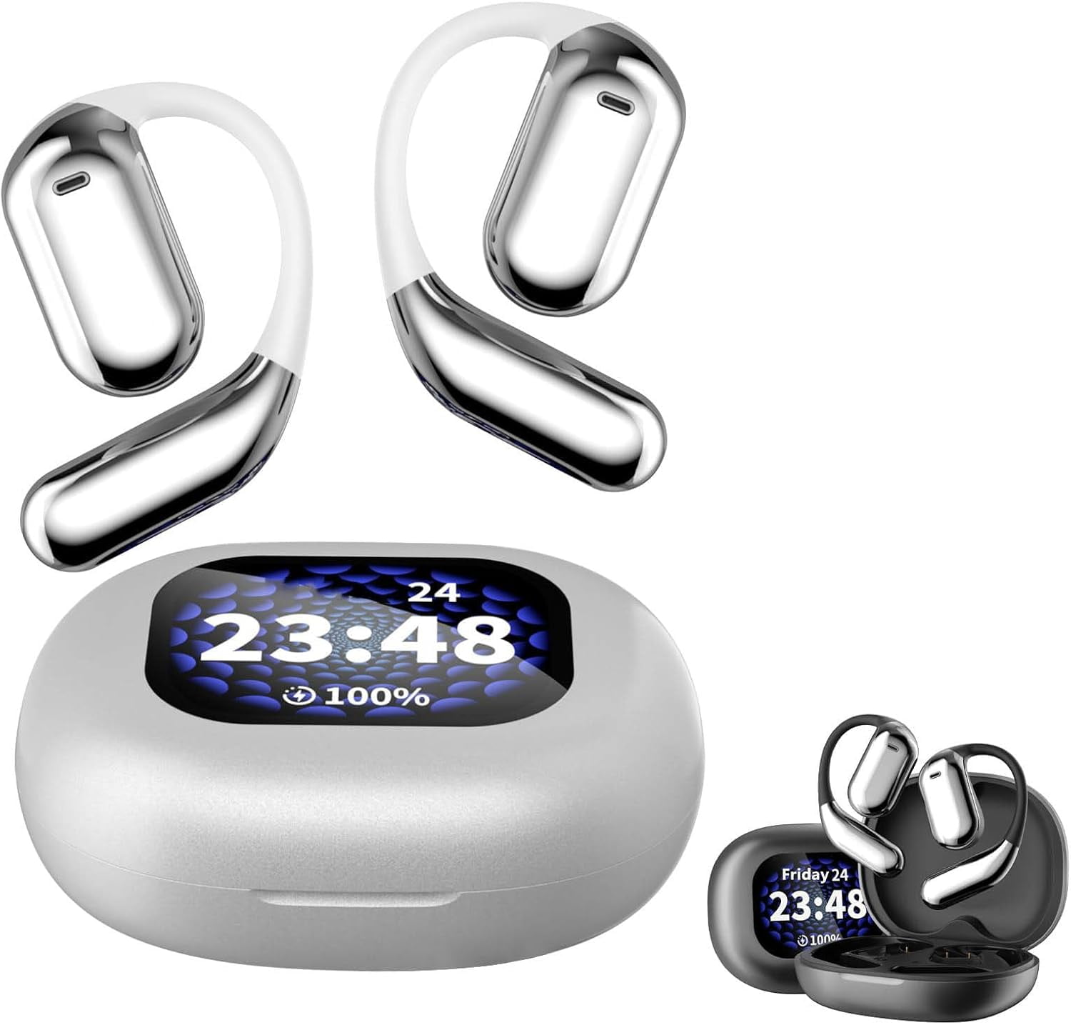 Xlorehinory Open Ear Earbuds, True Powerful Bluetooth 5.4 Open Earbuds ...