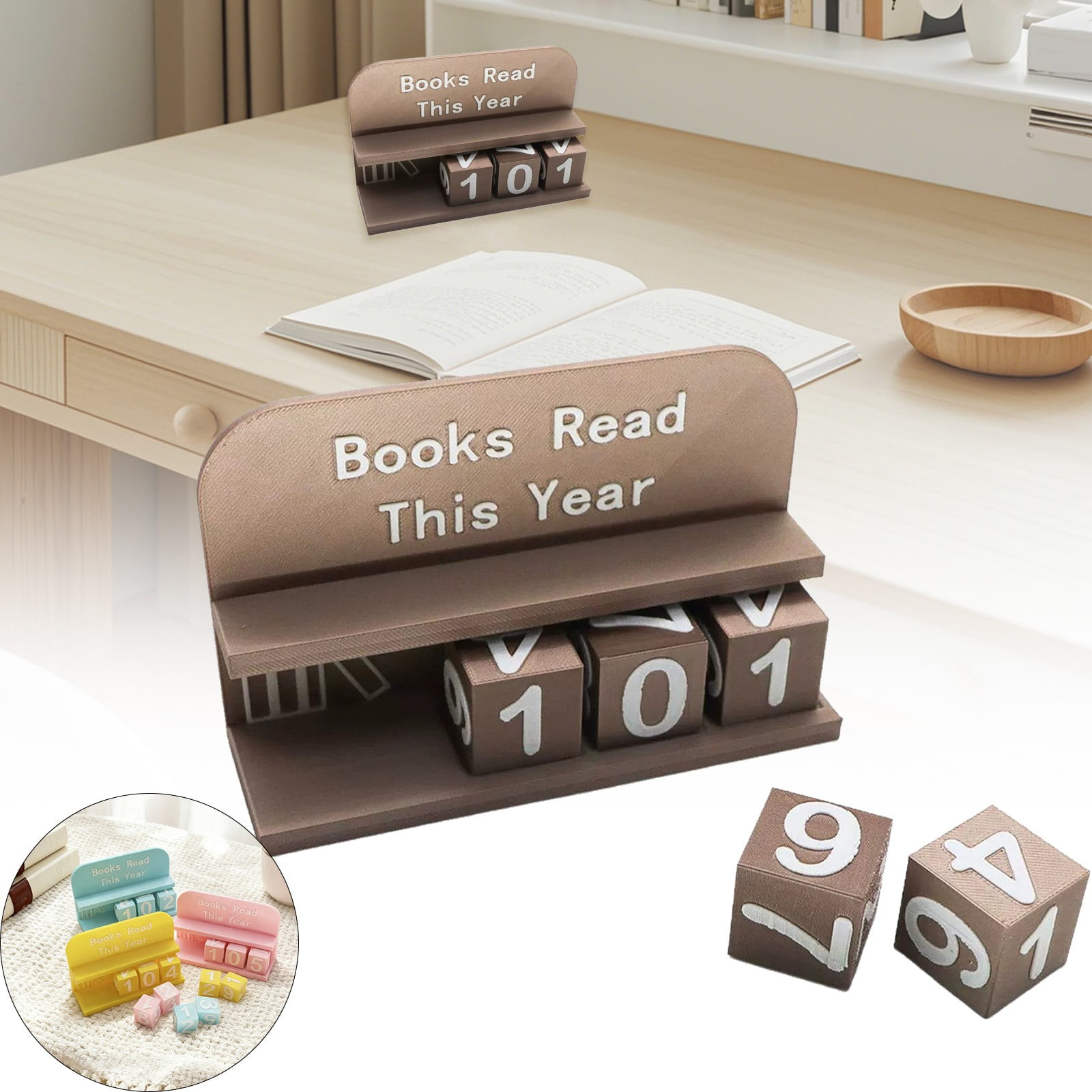 Xloro Books Read This Year Counter 3D Printed Reading Tracker Book ...