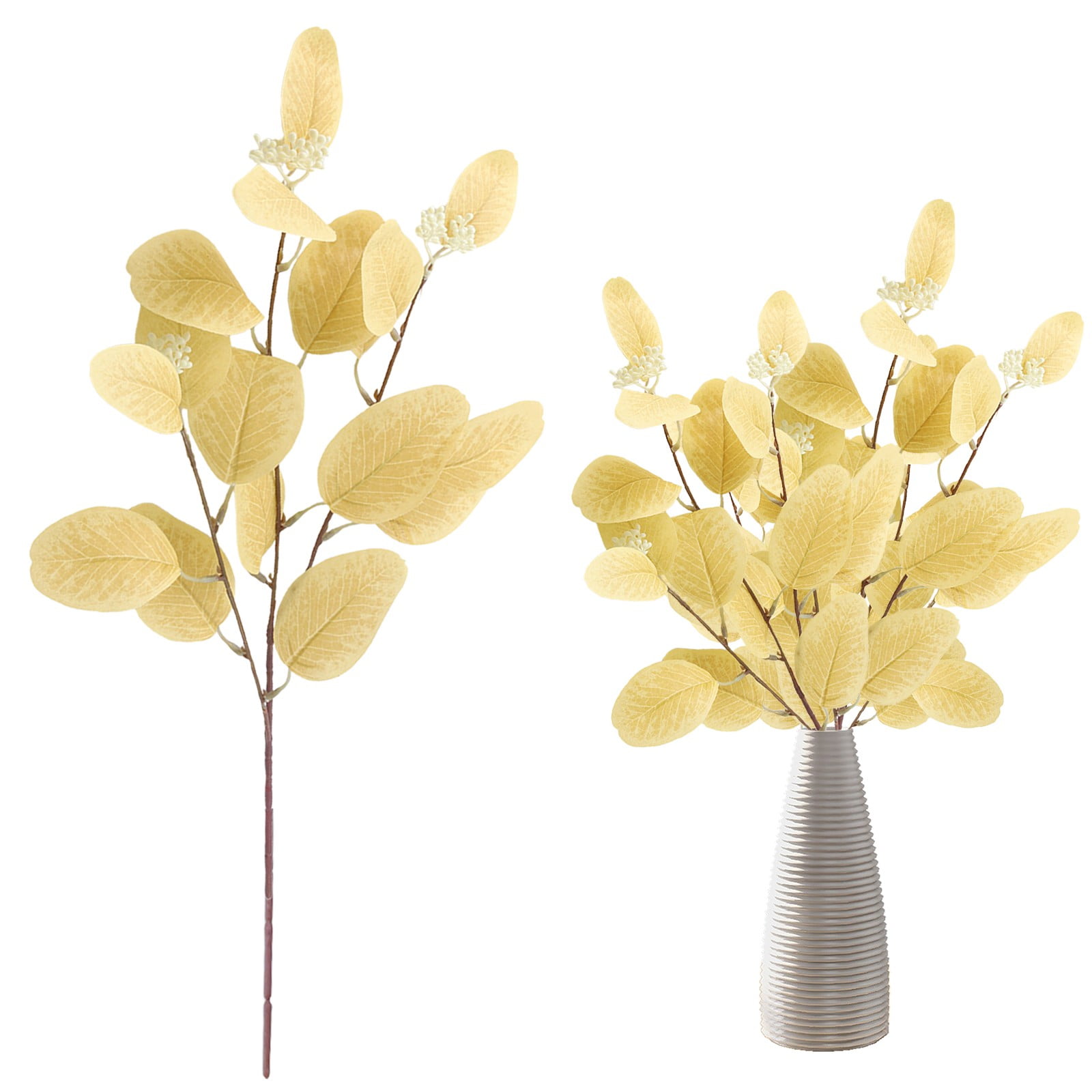Xloro Fall Artificial Leaves Stems Faux Eucalyptus Branches with Leaves ...