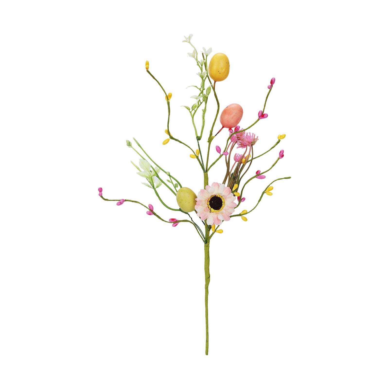 Xloro Faux Easter Eggs Spring Floral Stems Artificial Egg & Berry Picks ...