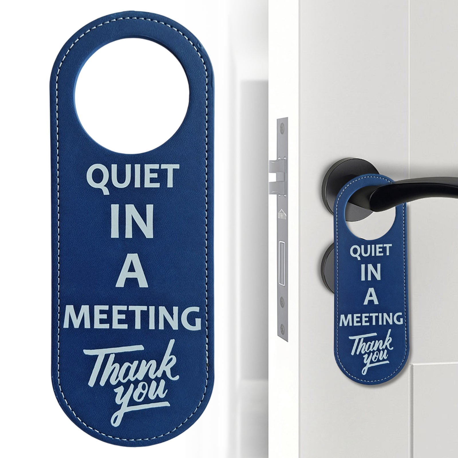 Xloro PU Leather Ouiet in A Meeting Sign Door Hanger Double Sided Ouiet ...