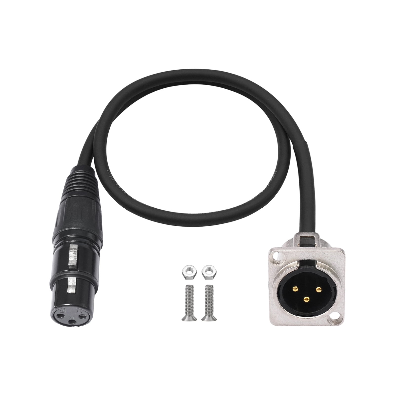 Xlr Male To Female Panel Mount Adapter Cord 3Pin Connectors For ...