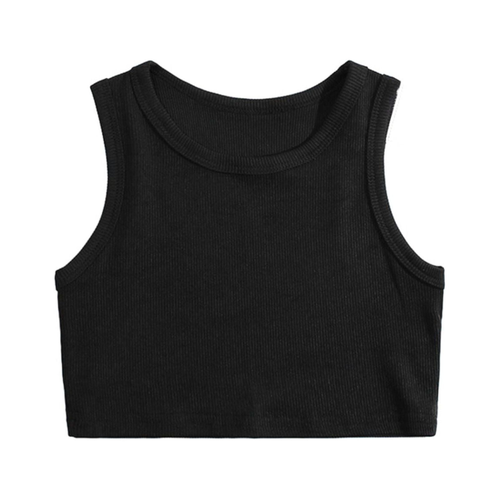 Xmarks 1/2/3 Pack Girl's Sleeveless Crewneck Cropped Tank Top Workout ...