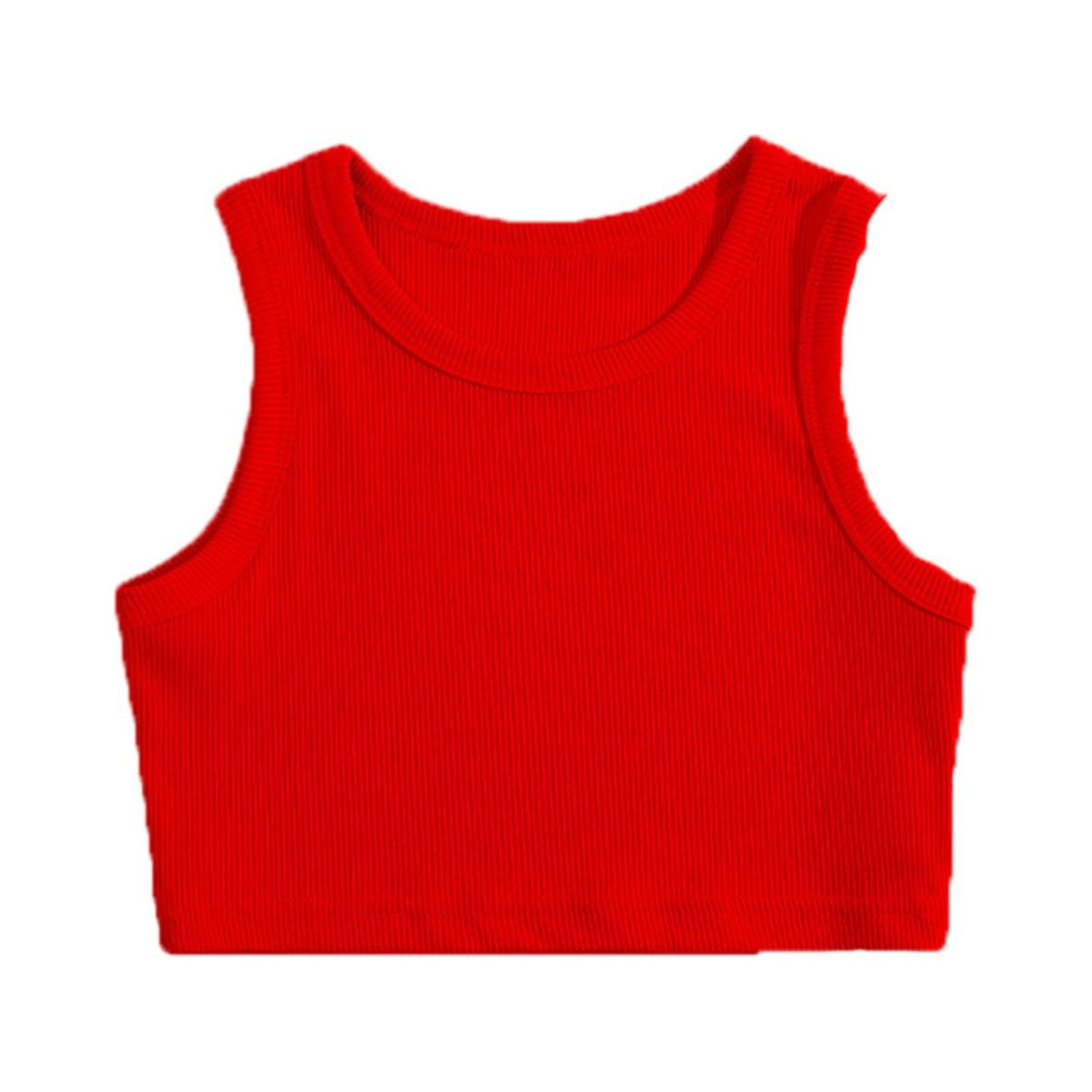 Xmarks 1/2/3 Pack Girl's Sleeveless Crewneck Cropped Tank Top Workout ...