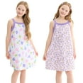 Xmarks 2 Pack Girls Nightgown Sleepwear Cute Print Cami Nightdress 3-15 ...
