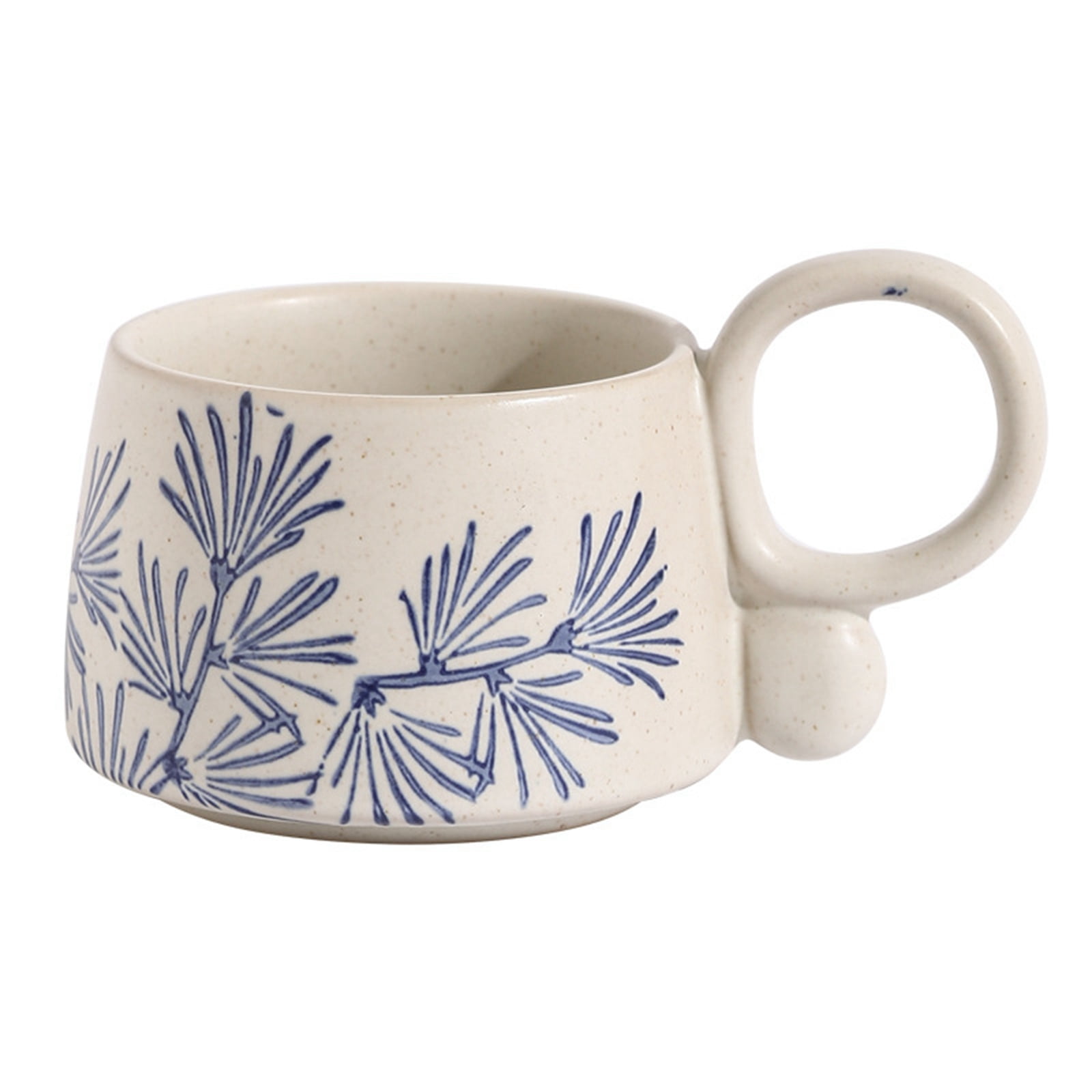 Xmarks 350ml Ceramic Coffee Mug, Vintage Ceramic Tea Cup with Handle ...