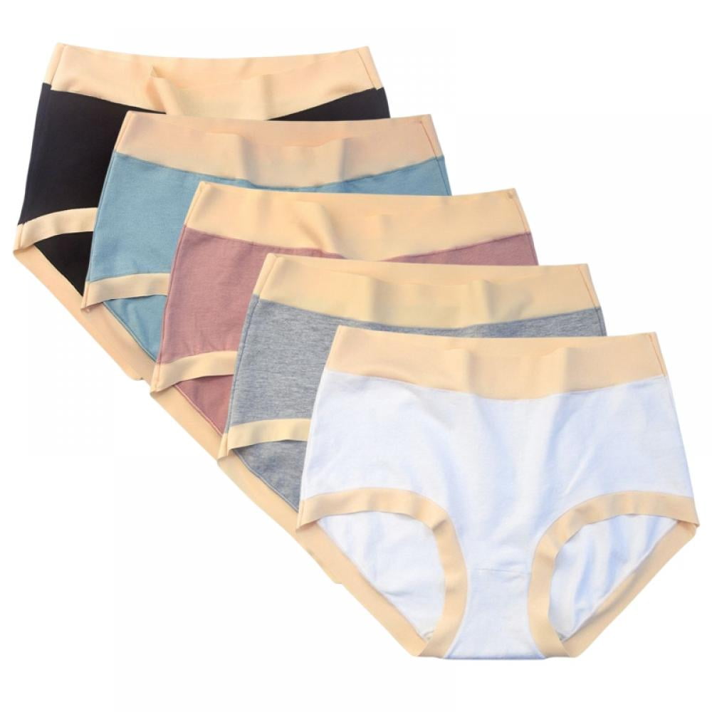 Xmarks 5 Packs Women's Cotton Underwear High Waisted Panties Full ...