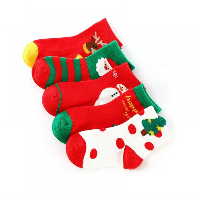 Xmarks 5 Pairs Toddler Boys Girls Warm Christmas Socks Winter Children ...