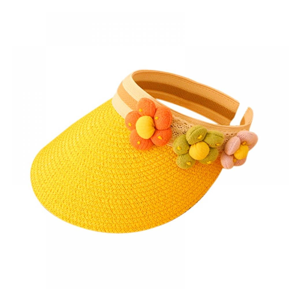 Xmarks Baby Roll-up Straw Visor Hat Sun Hat, Kid Toddler Wide Brim Cute ...