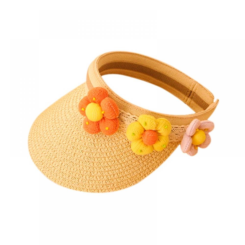 Xmarks Baby Roll-up Straw Visor Hat Sun Hat, Kid Toddler Wide Brim Cute ...