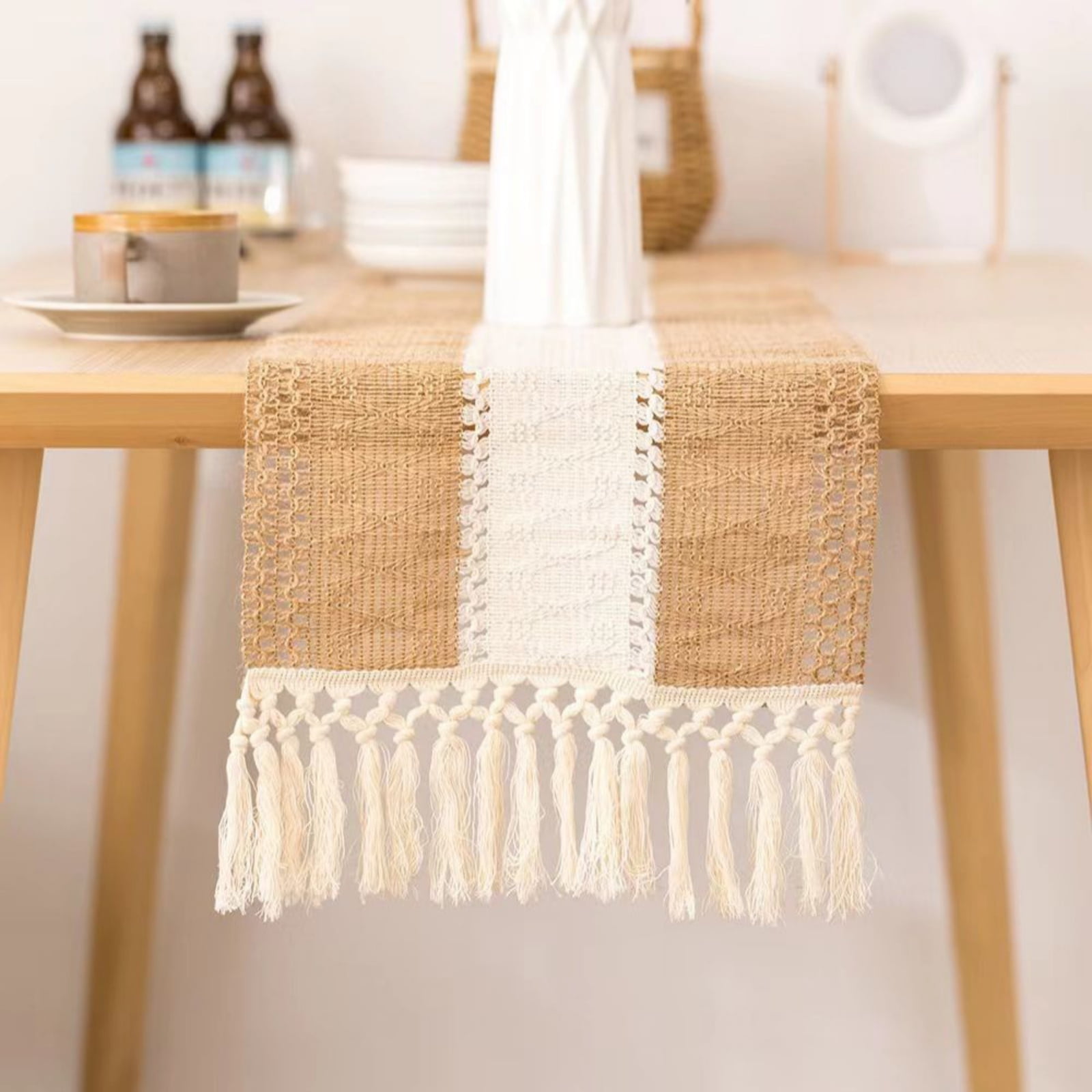 Xmarks Boho Macrame Table Runner, 72 Inches Long Bohemian Table Runner ...