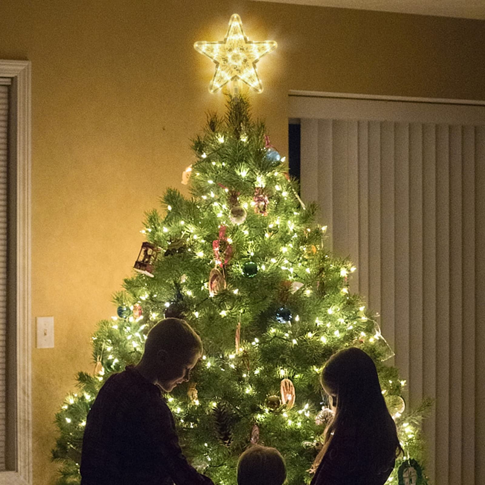 Xmarks Christmas Tree Topper Lighted Star with Built-in 10 Lights, 9 ...