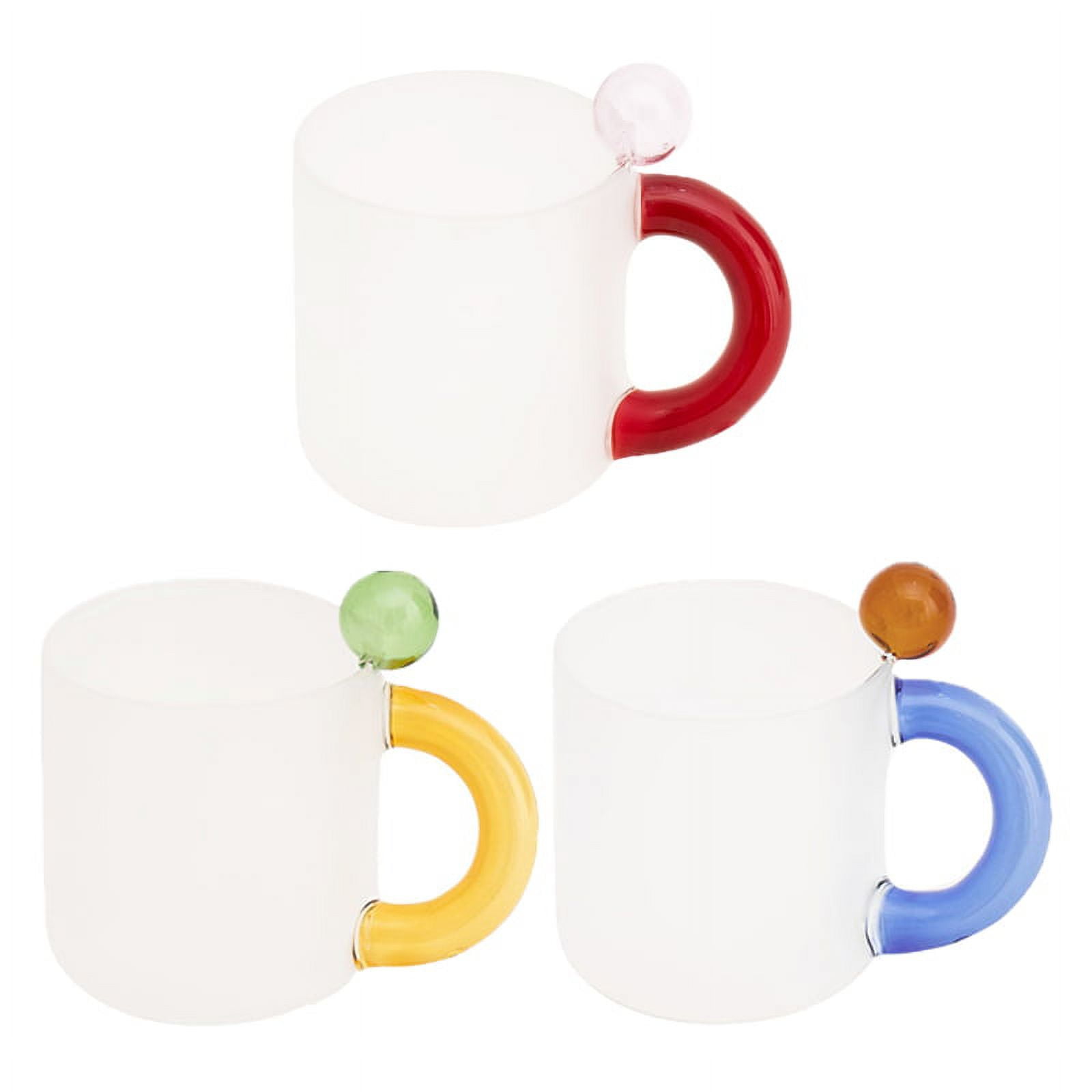 Xmarks Clear Glass Coffee Mugs Set of 3, Glass Mugs with Handles ...