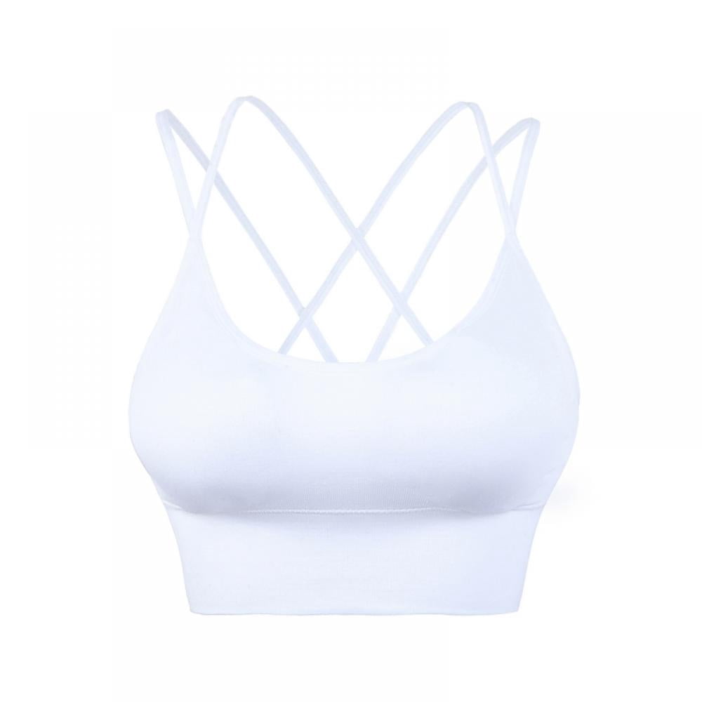 Xmarks Cross Back Sport Bras Padded Strappy Criss Cross Cropped Bras ...