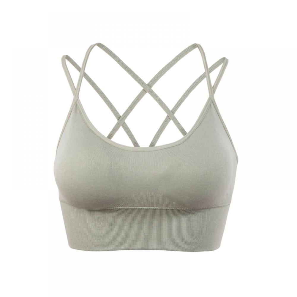 Xmarks Cross Back Sport Bras Padded Strappy Criss Cross Cropped Bras ...
